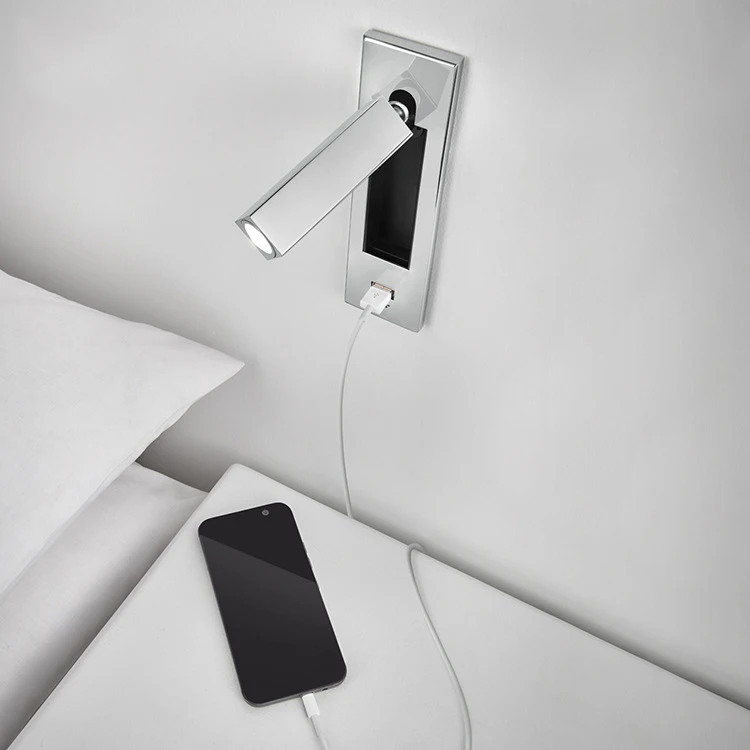 Recessed Mounted 3w Led Foldable Usb Bedside Wall Lamp Bedroom ...