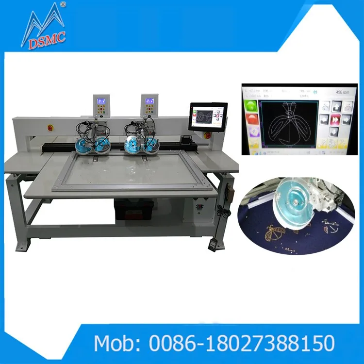 High Quality 2 Heads 4 Plates Automatic Rhinestone Machine