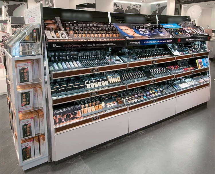 Stainless Steel Retail Cosmetics Multi Layers Floor Stand