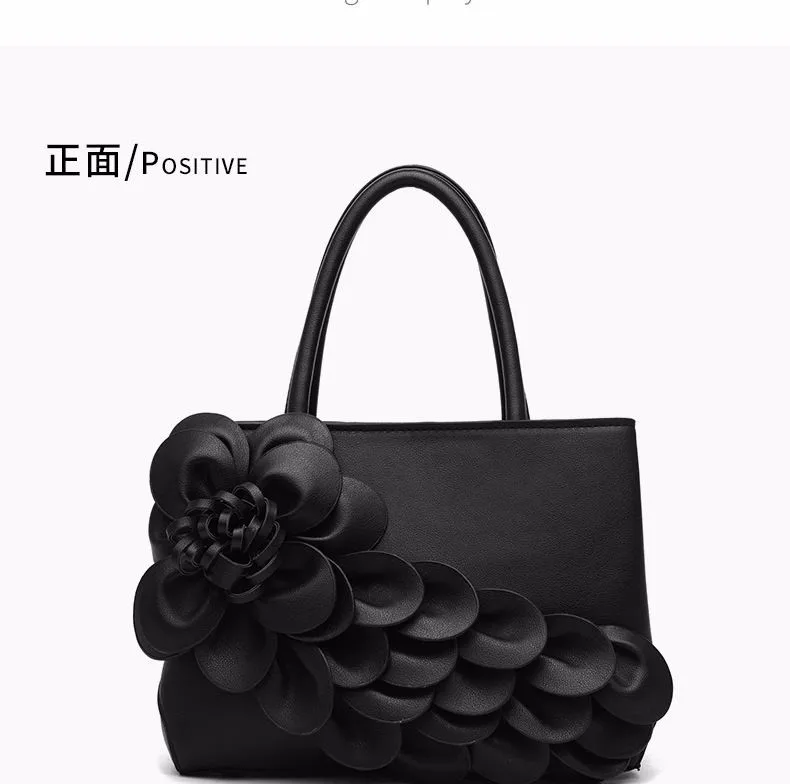 Good Pu Leather Quality Handbags Flower Design Women Handbags Sweet ...