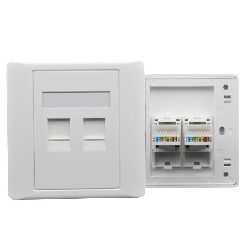 RJ45 Double Faceplate - Jack Jerman for Networking