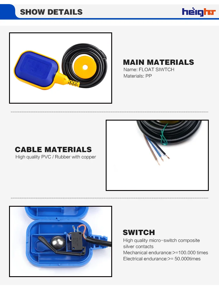 Cable Mercury Float Switch - Reliable Fluid Level Control