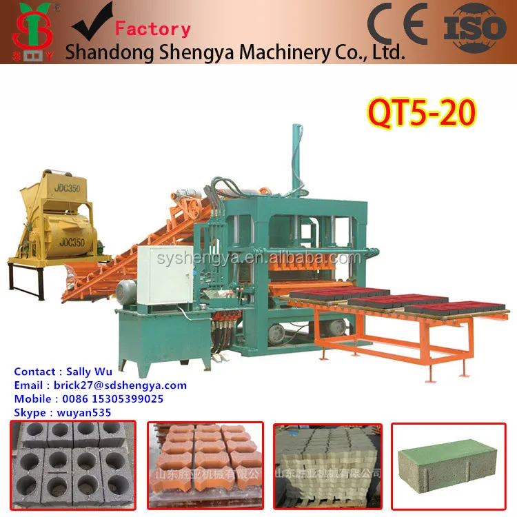 Qtj4-26c Semi Auto Concrete Hollow Soild Block Machine For Nigeria ...