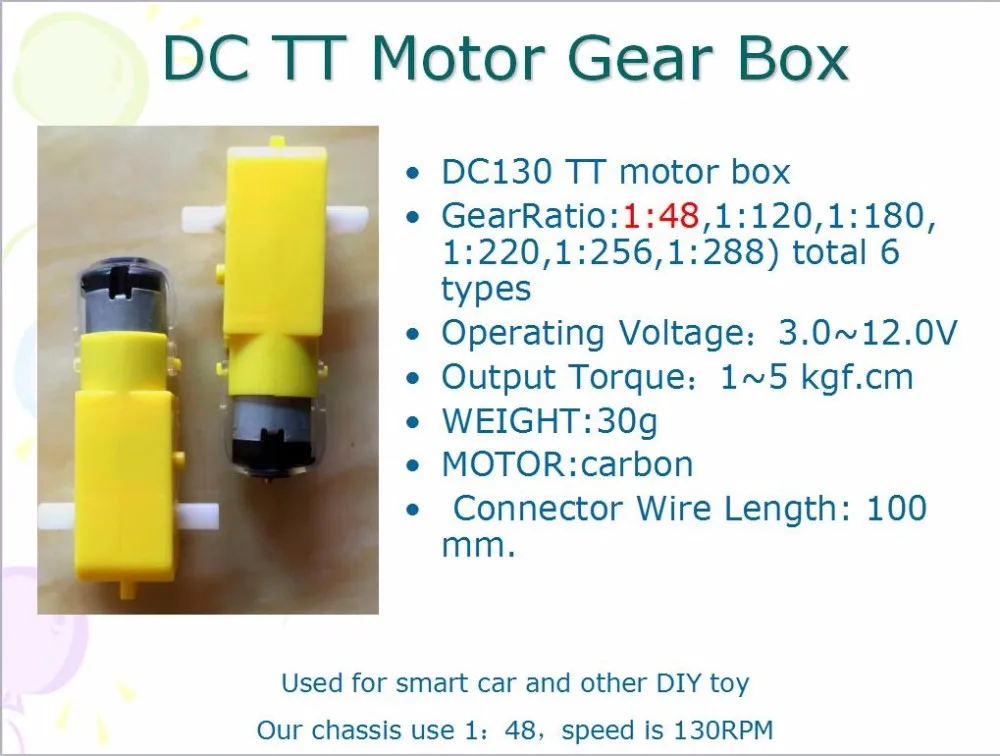 Dc Motor Tt Motor With Supporting Wheels For Smart Car Chassis Projects ...
