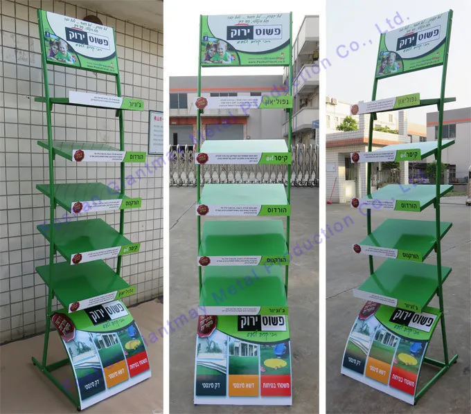 5 Shelves Floor Standing Green Grass Sample Rack Artificial Turf Grass ...