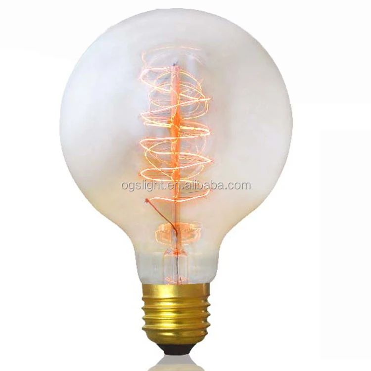Zhongshan Supplier Big Round Clear E27 Vintage 40w 230v G95 Edison ...