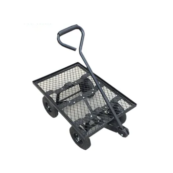Steel Flatbed Utility Cart With Padded Pull Handle And 10-inch ...
