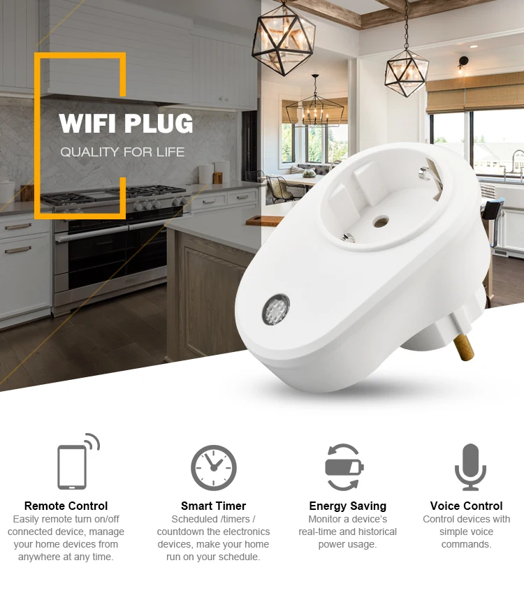 Eu 16a Power Wall Wifi Smart Socket Outlet European Plug - Buy Wifi ...