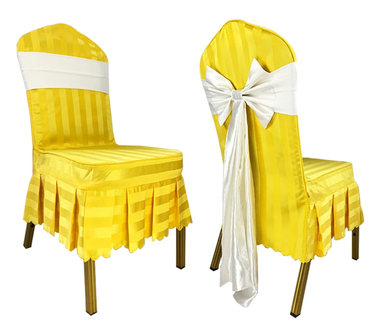 Weeding Banquet Custom Jacquard Plain Gold Pattern Stacking Protective ...