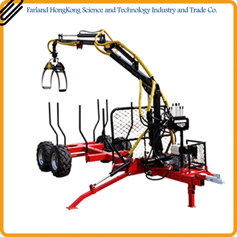 Forestry Machinery Timber Wood Trailer With Crane For Sale - Buy Log ...