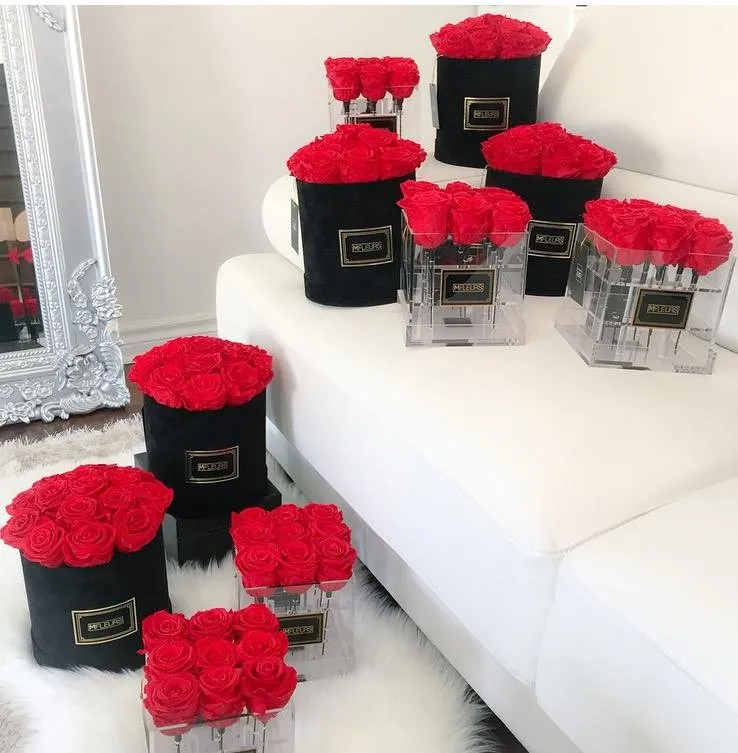 7 Days Arrange Shipping Wholesale Acrylic Rose Box Round Flower Display ...