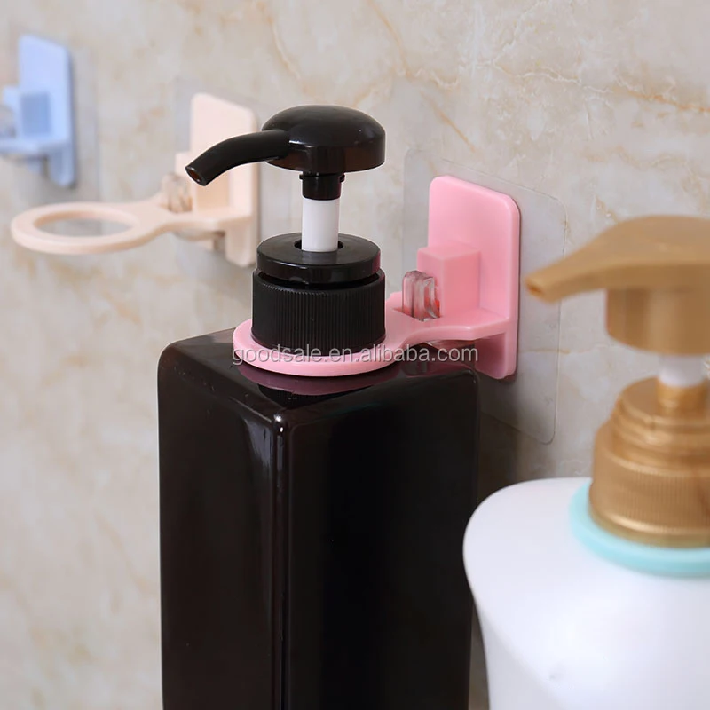 Bathroom Single Plastic Wall Mount Shampoo And Body Wash Bottle Hook ...