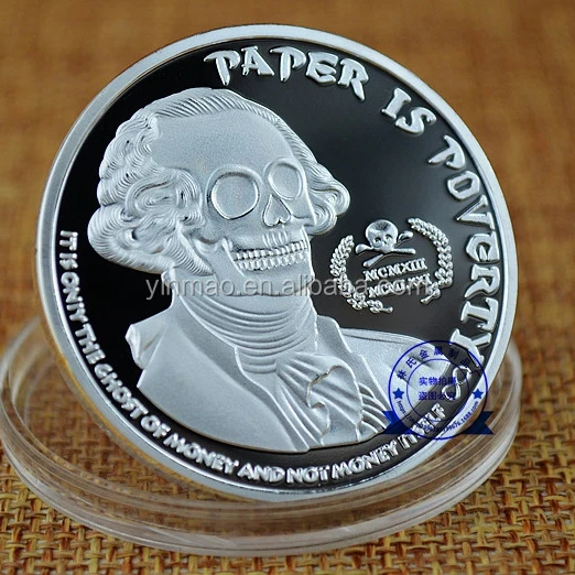 Paper Is Poverty Coin,Silver Plated High Quality Coin - Buy Custom ...