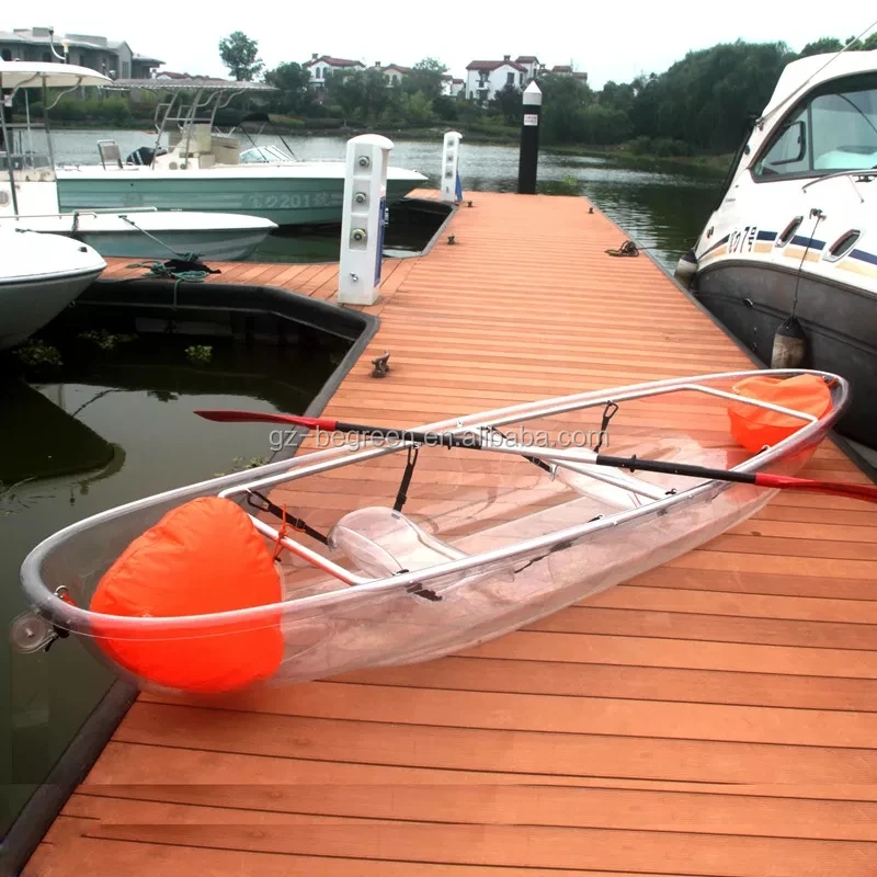 Small Plastic Clear Bottom Fishing Rowing Boat With 2 Paddles - Buy ...