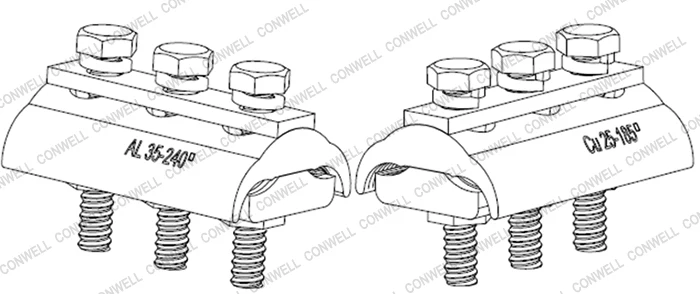 Conwell Groove Clamps - Standard Aluminum Clamps for Cables