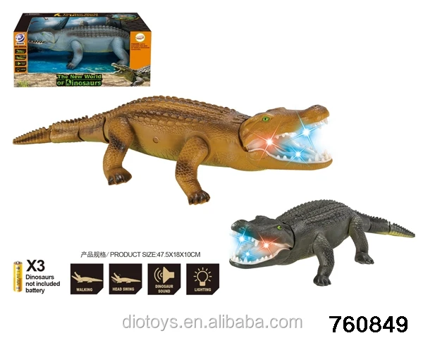 Battery Operated Walking Plastic Crocodile Toy With Lighting Sound ...