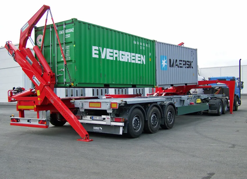 3 Axle Self Loading Container Lifting Side Loader Container