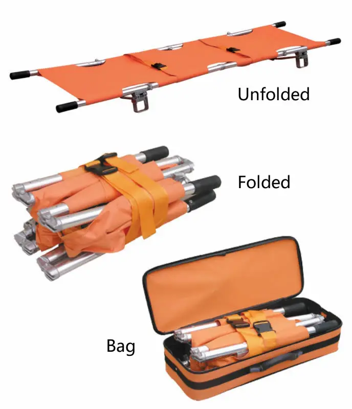 Emss Edj-003 Ambulance 4 Folding Stretcher With Backpack - Buy Mobile ...