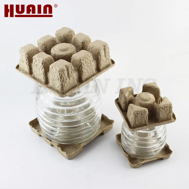 Recycle Molded Pulp Paper Corner Protector for Glass Bottle Packaging