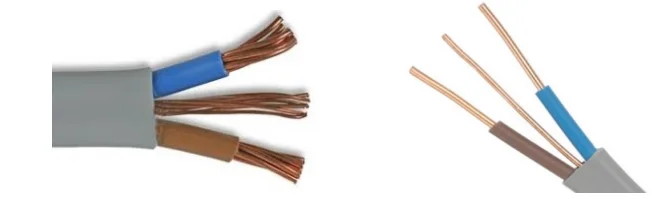 ETP câble Plat Jumelé et Terre PVC enduit 300/500 V 1.5 2.5mm isolation ...