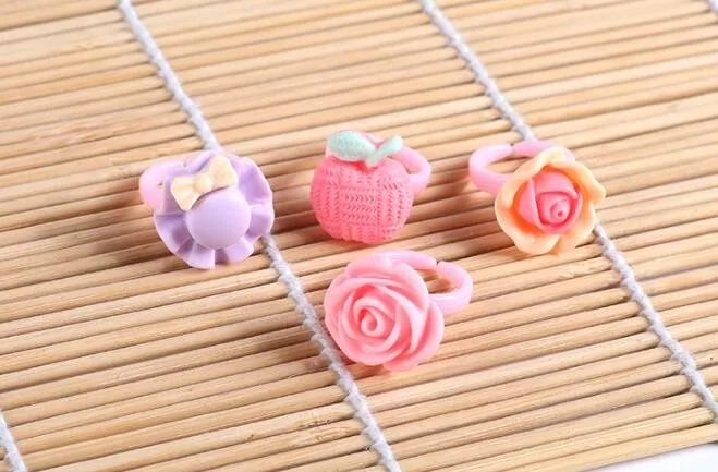 Little Girl Jewel Rings in Box Party Favor - Lovely Rings