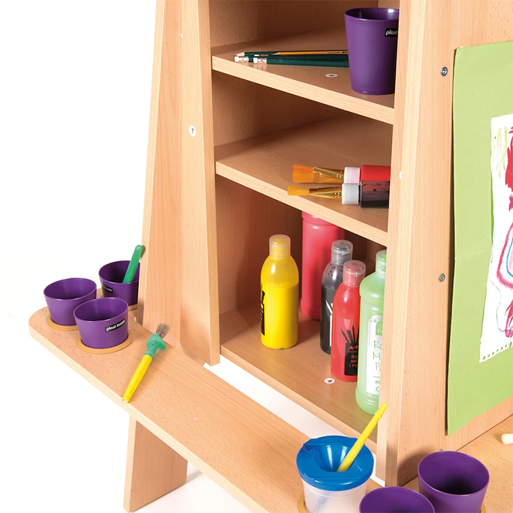 Three Sides Wooden Easel Stand Montessori Kids Drawing Board - Buy ...