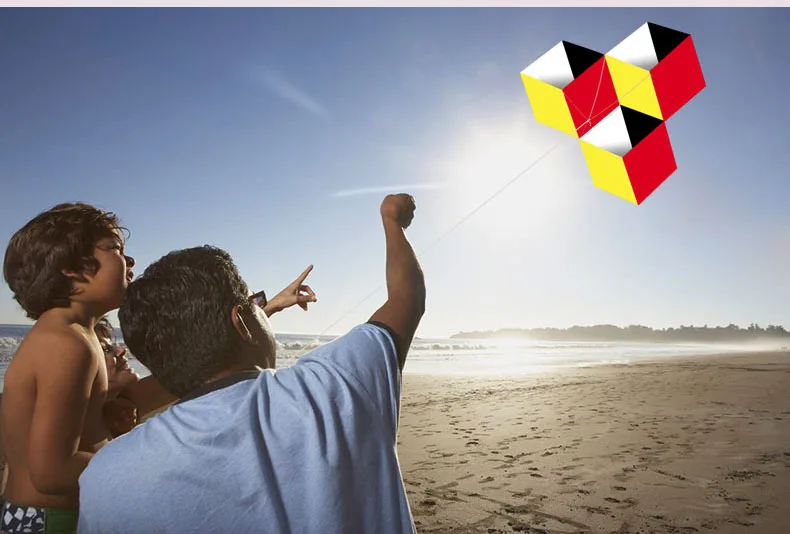 Single Line 3d Magic Cube Box Kite - Buy 3d Kite,Cheap Kites,Kite ...