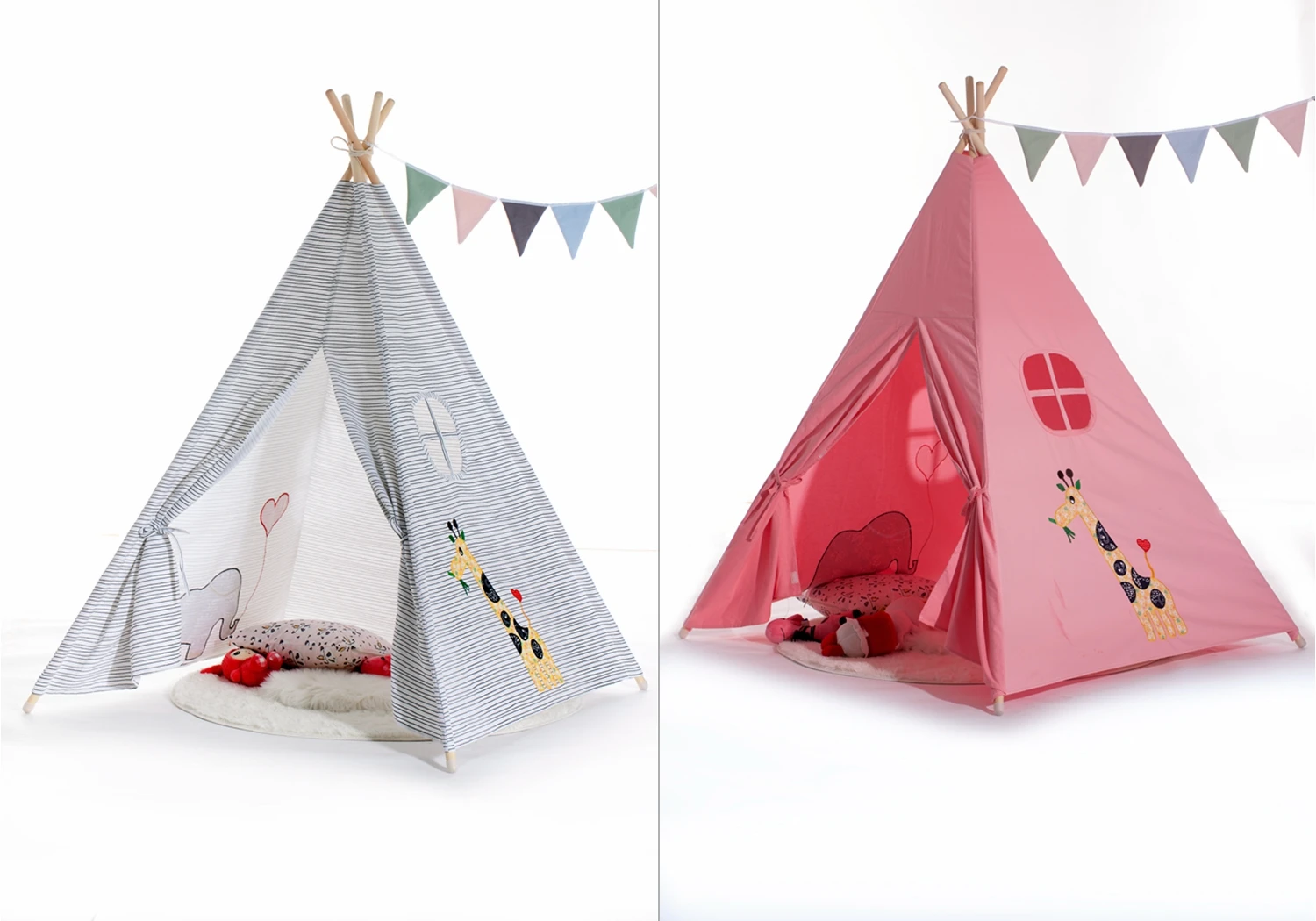 Factory Direct Indoor Toys Kids Play Tent Indian Tent With Wood Frame ...