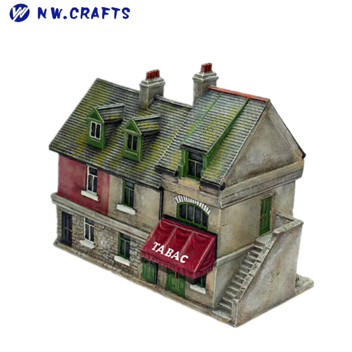 Polyresin Antique Miniature Scale House 3d City Building Model Souvenir ...