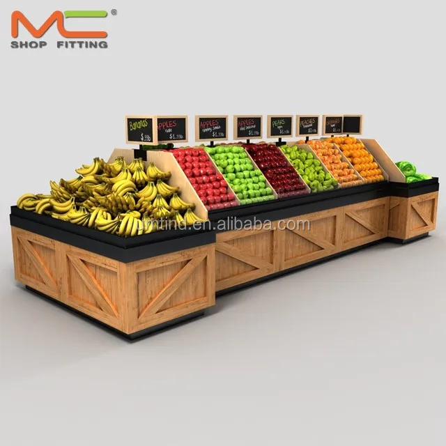 Wooden Fruit And Vegetable Rack Supermarket Fruit Rack - Buy Wooden ...