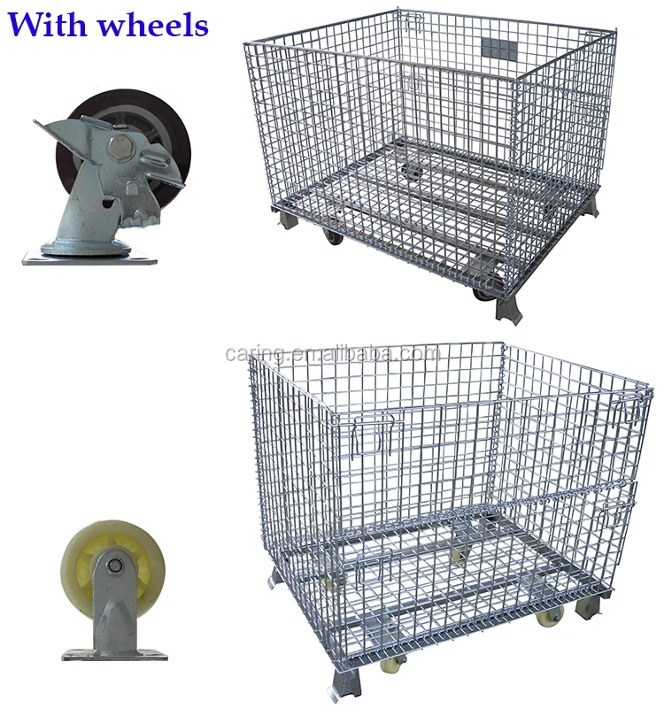 Wire Mesh Pallet Cage with Wheels Wire Mesh Container 1200*1000*890mm ...