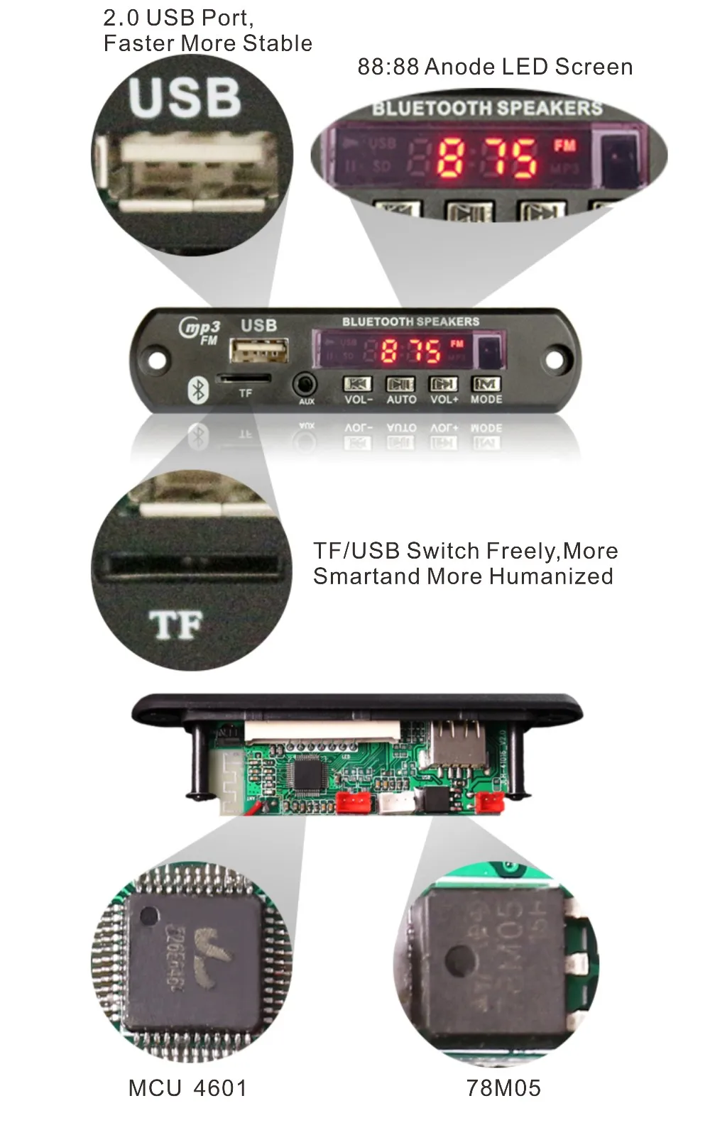 Factory Wholesale 12v 5v Radio Audio Bt Speaker Module,Cheap Price Fm ...