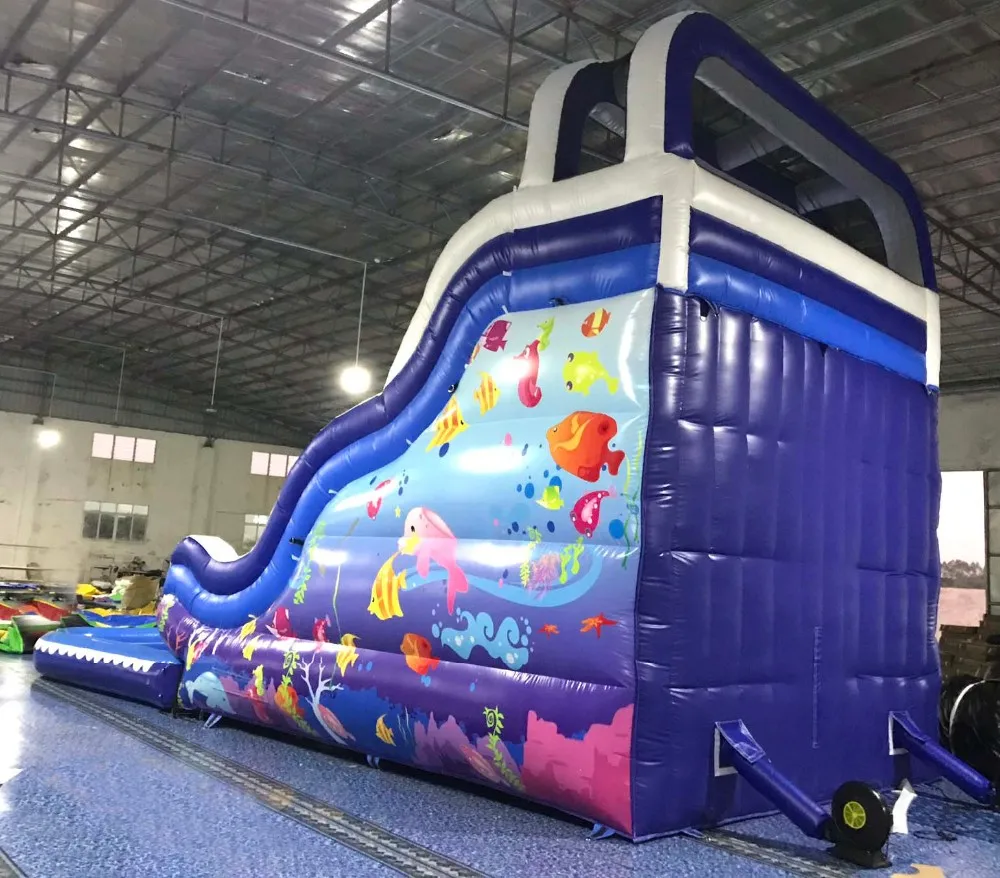 Amazing Blue Wave Inflatable Water Slide With Pool - Buy Inflatable ...