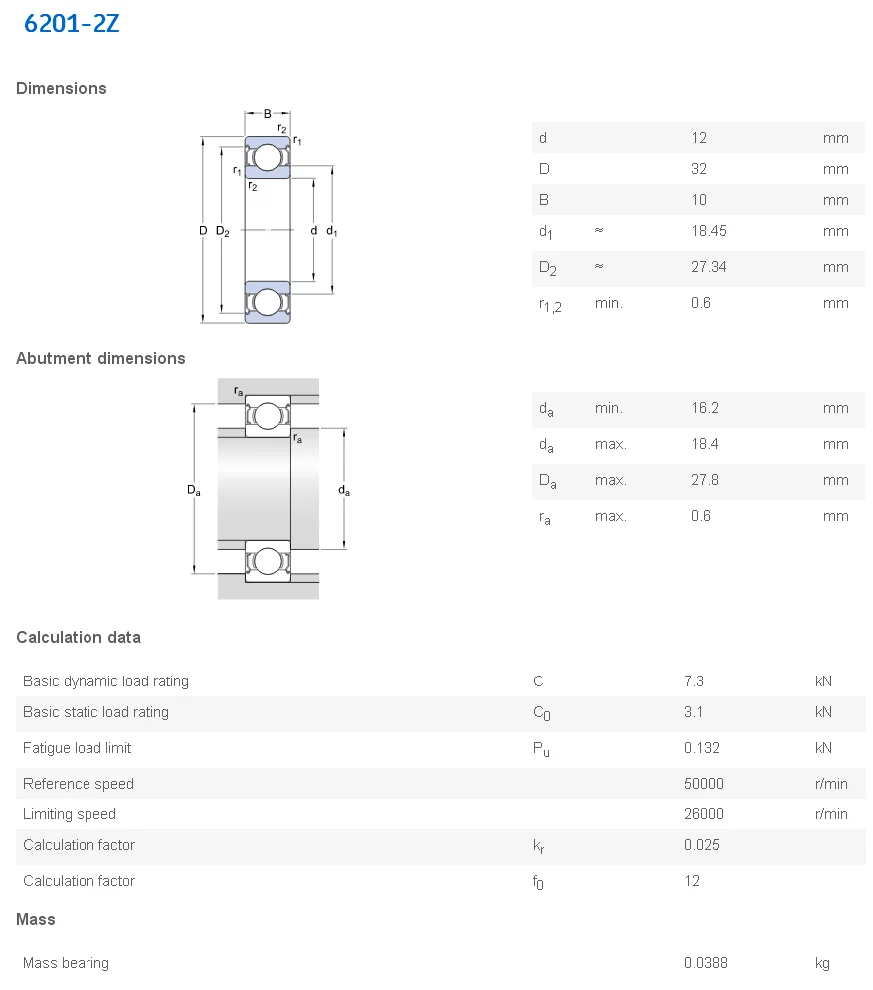 6201 Bearing 6201 2rs Ball Bearing Bearing 6201 2rs - Buy 6201 Bearing ...