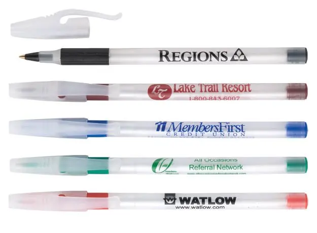 Wholesale Custom Plastic Logo Biro Pen - Black Ballpoint