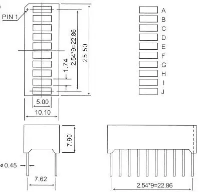 Graphique Led Dans 10 Segments Bi-couleur,Affichage Graphique - Buy Led ...