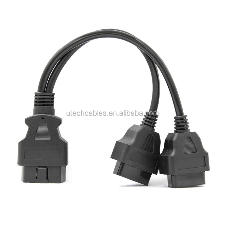 2 In 1 Converted Cable Obd2 Extension Cable With 16pin Connected Odb ...