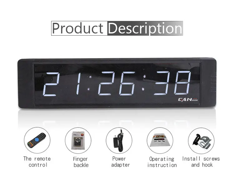 Hot-sale 1'' 6 Digits Church Led Digital Table Clock Electronic Wall ...