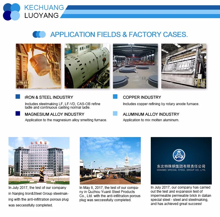 High Quality Alumina Ladle Bottom Purging Plug Refractory