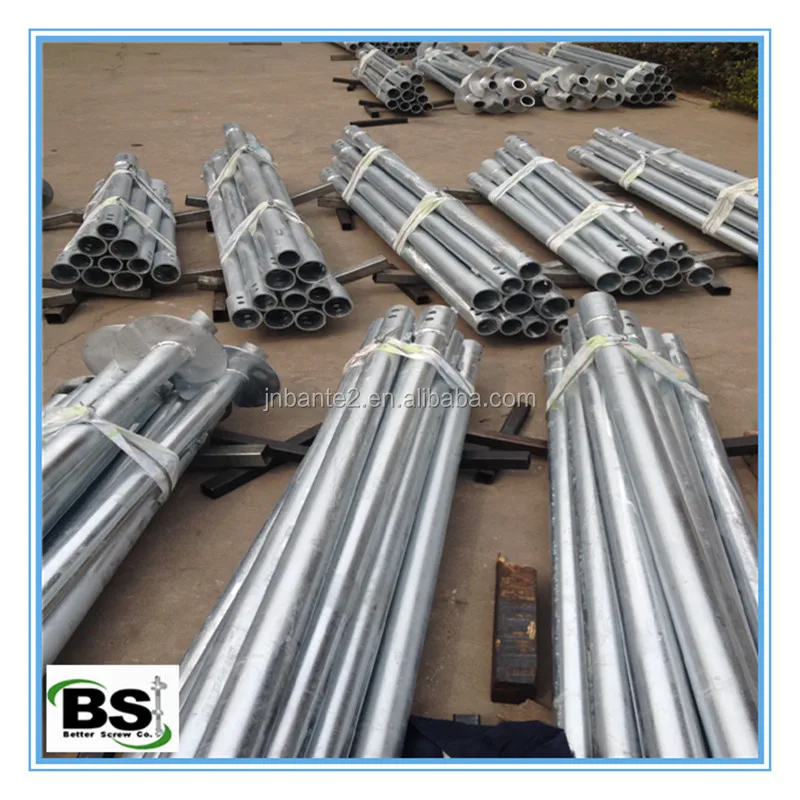 Lighting Pole Supports Ground Square Shaft Helical Piles Or Screw ...