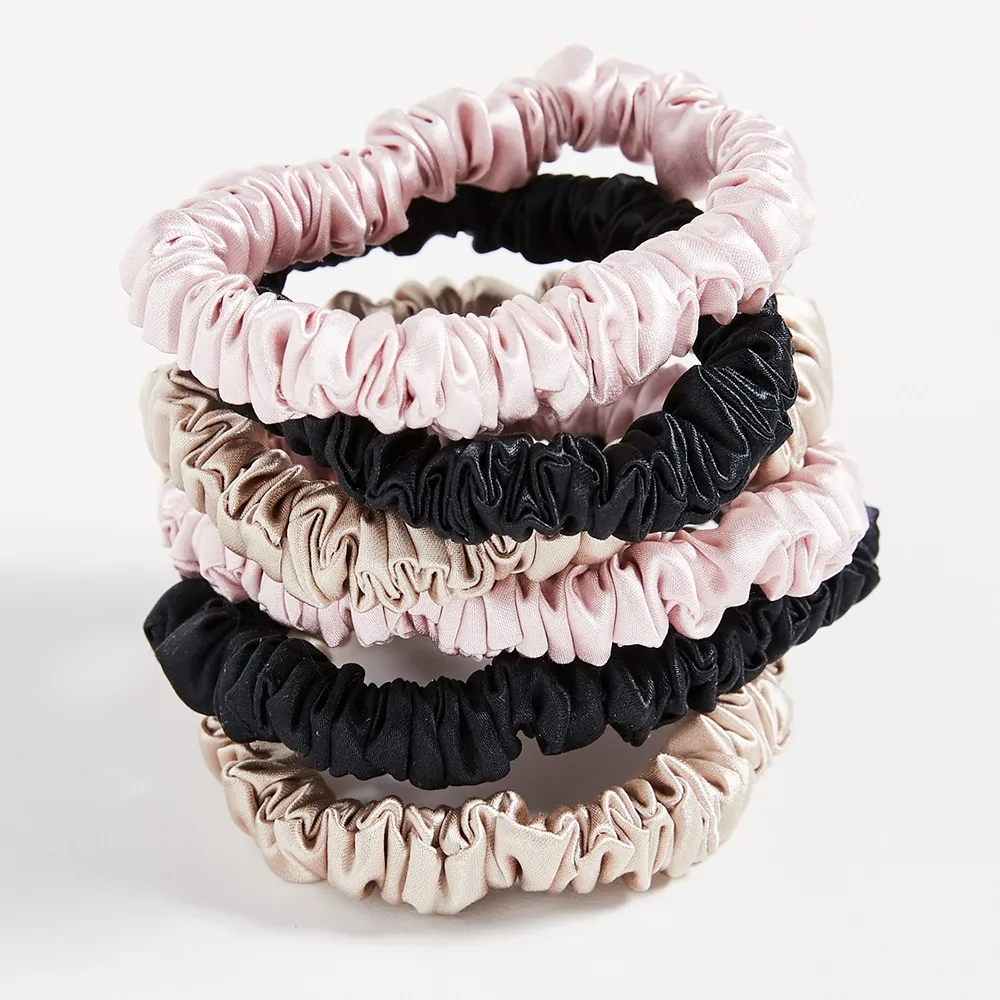 Oeko Tex100 Silk Satin Headbands Solid Color Twisted Elastic Hairband