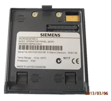 Micromaster 4 Basic Operator Panel (bop)siemens 6se6400-0bp00-0aa1 ...