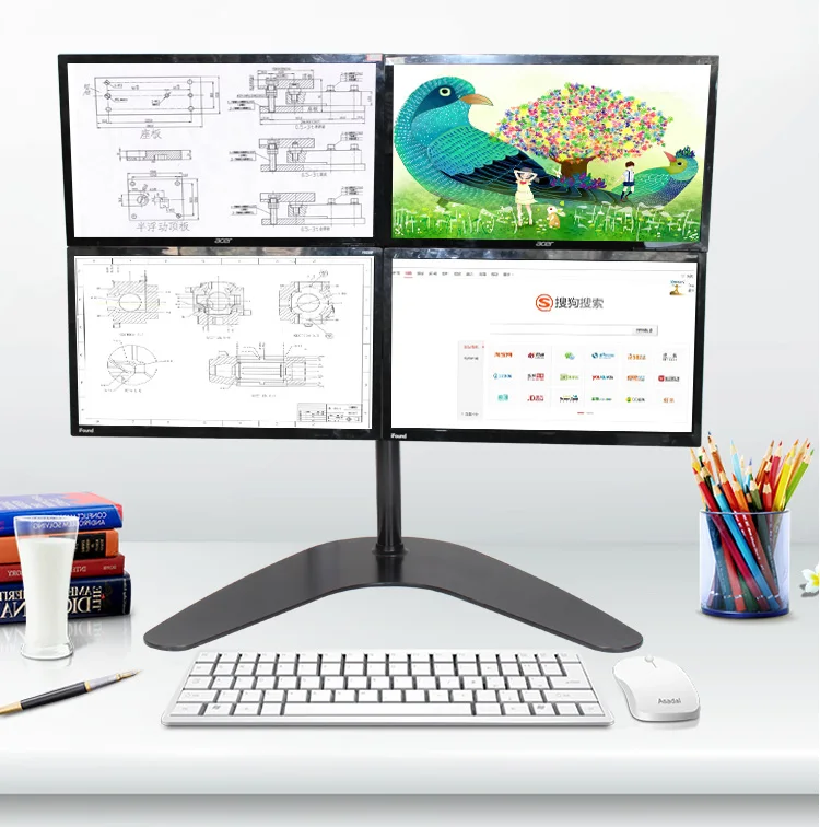 Four-screen Display Bracket 4-arm Screen Monitor Support Stitching ...