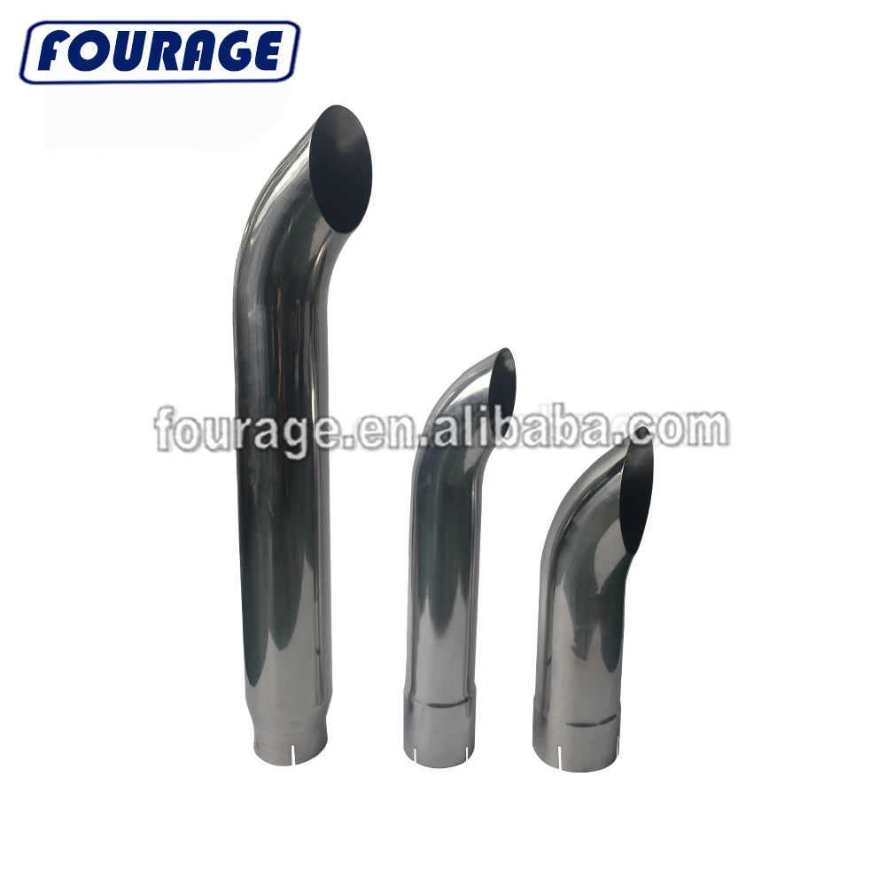 Polished Stainless Steel Curved Exhaust Stack Pipe For Pickup Truck ...
