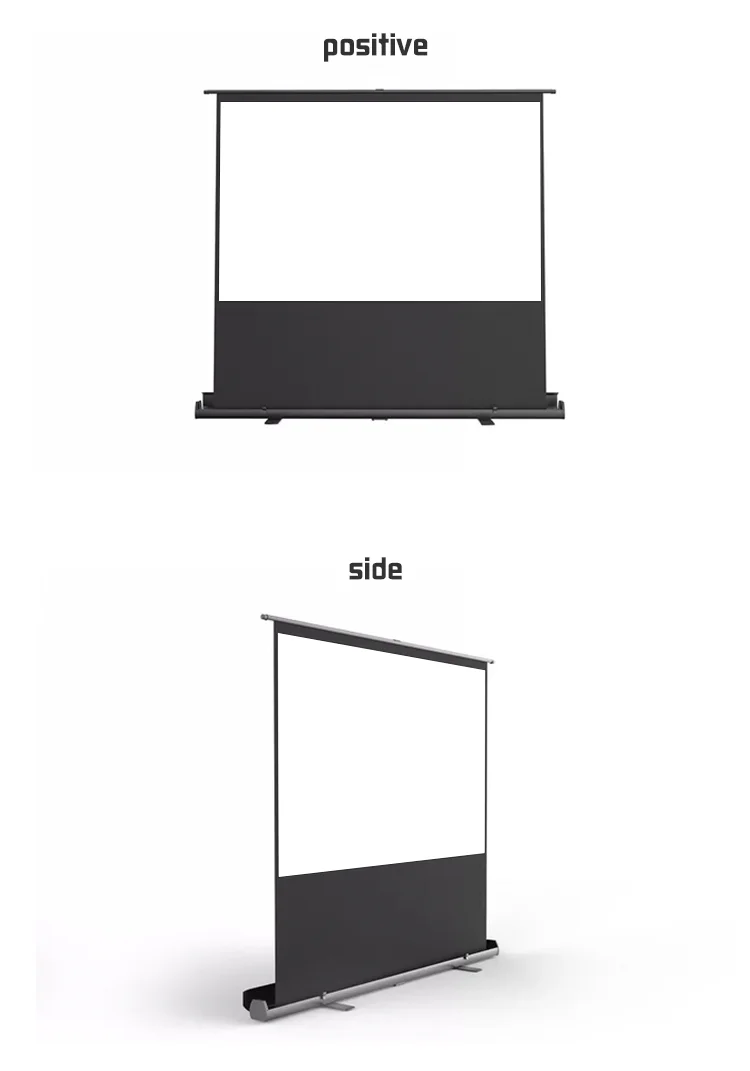 Newest 60" - 100" Full Hd 3d Portable Freestanding Floor Pull-up ...