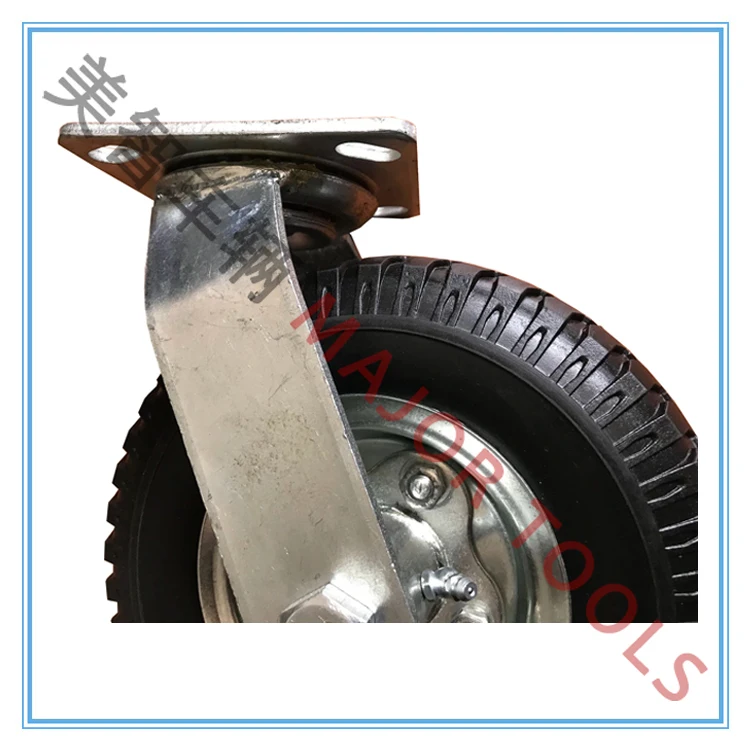 8 Inch Heavy Duty Pneumatic Rubber Castor Electrophoretic Swivel Caster ...