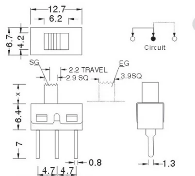 Electronic Slide Switch 3A 250VAC SPDT - Reliable Control
