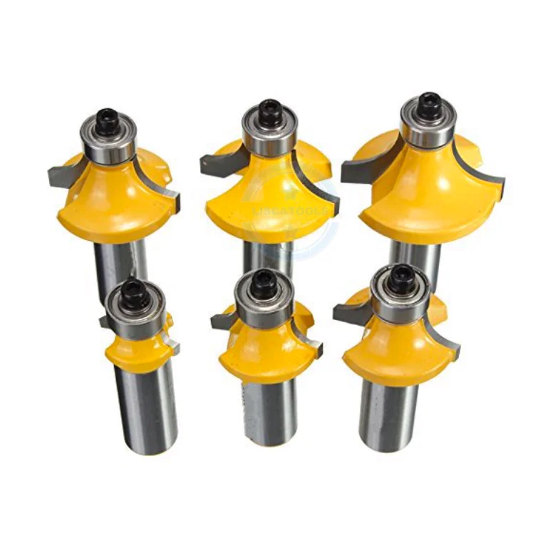 L-N118 6PC 1/2 Inch Round over Router Bit Set - Precision Tools