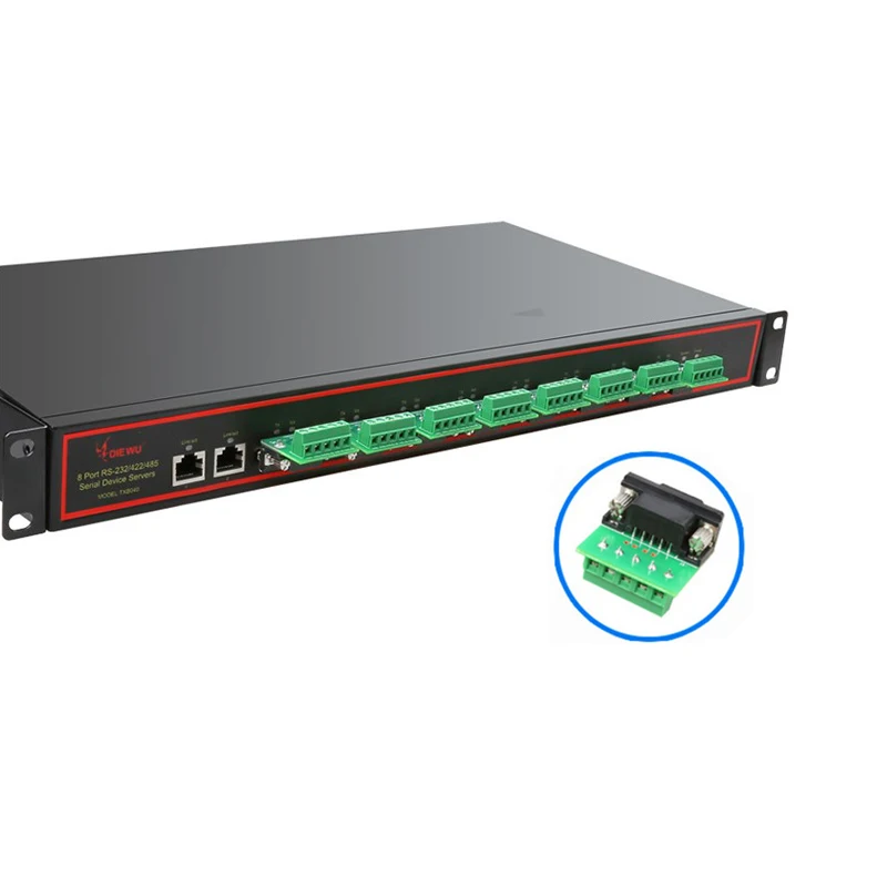 Industrial Grade 8 Port Rs232 Serial To Ethernet Converter Rs232 Rs485 ...