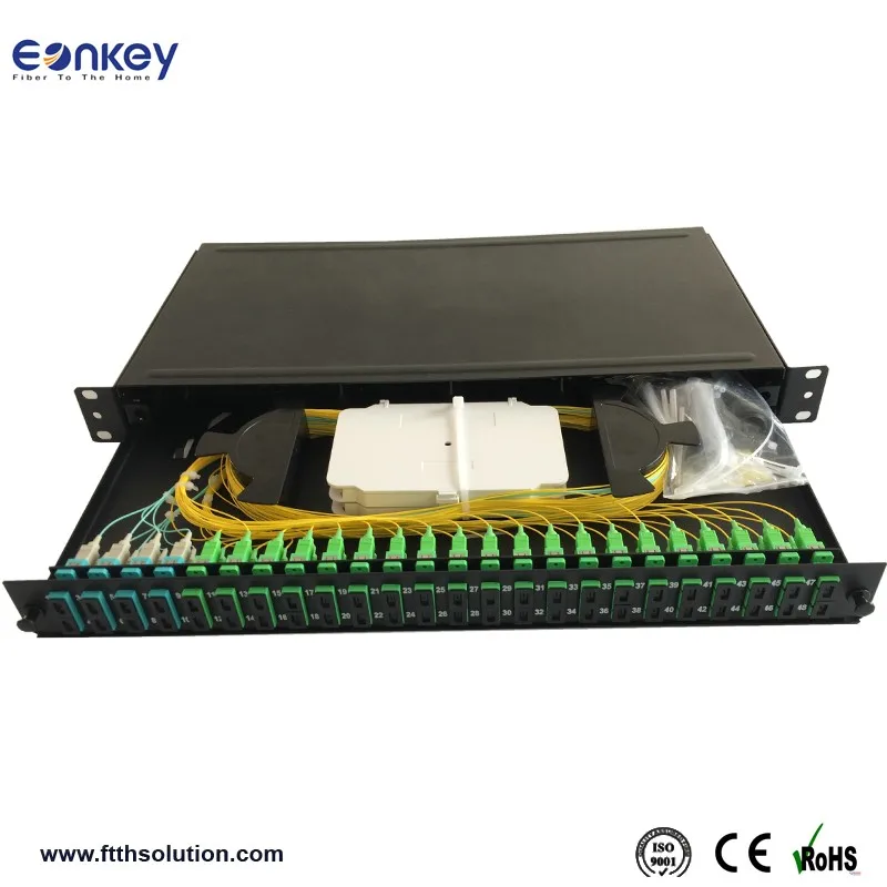 Eonkey 1u 19" Inch 48 Port Cores Odf Sc Sliding Fiber Optic Patch Panel ...